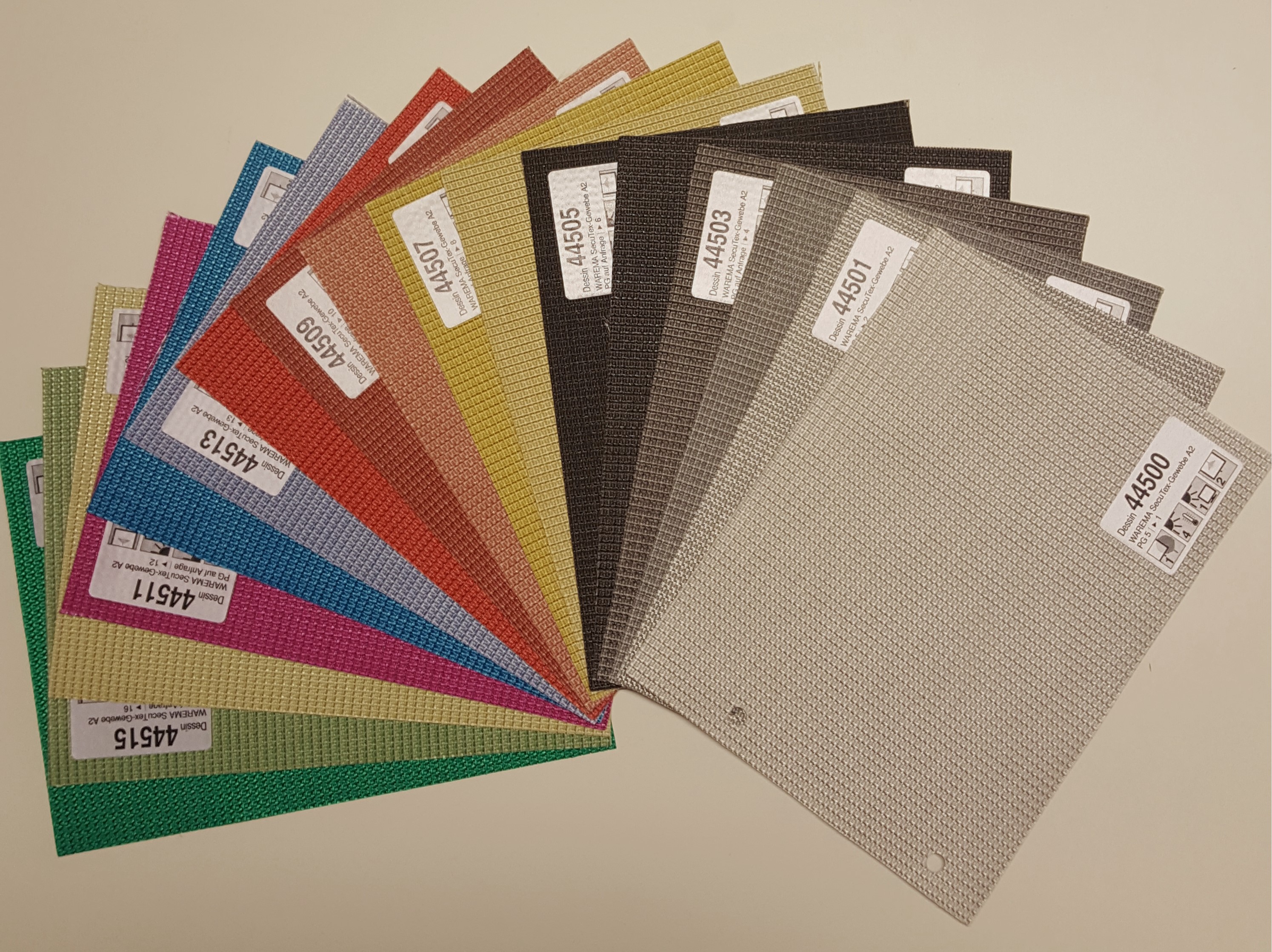 Screenkangas, Warema SecuTex, sisäpuolinen screen, ulkopuolinen screen, PVC vapaa screenkangas ...